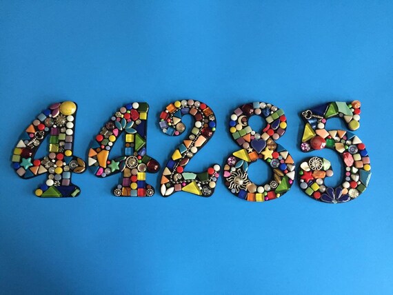 Mosaic Address Numbers House Address Numbers Mosaic - Etsy