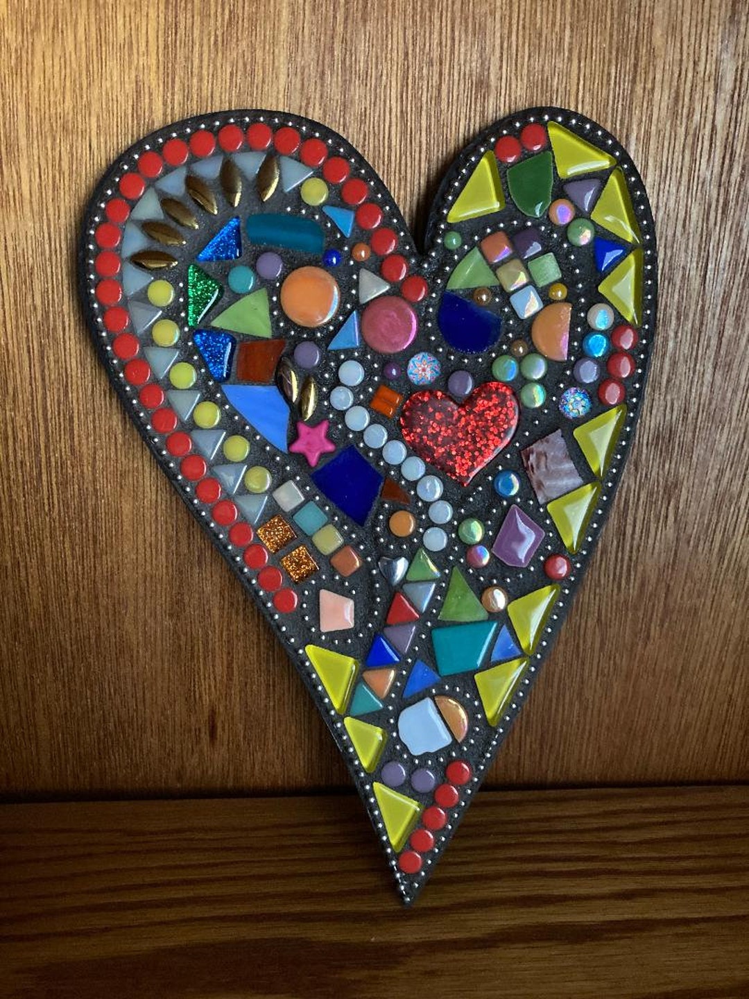 Happy Heart, Mosaic Wall Plaque, Mosaic Heart - Etsy