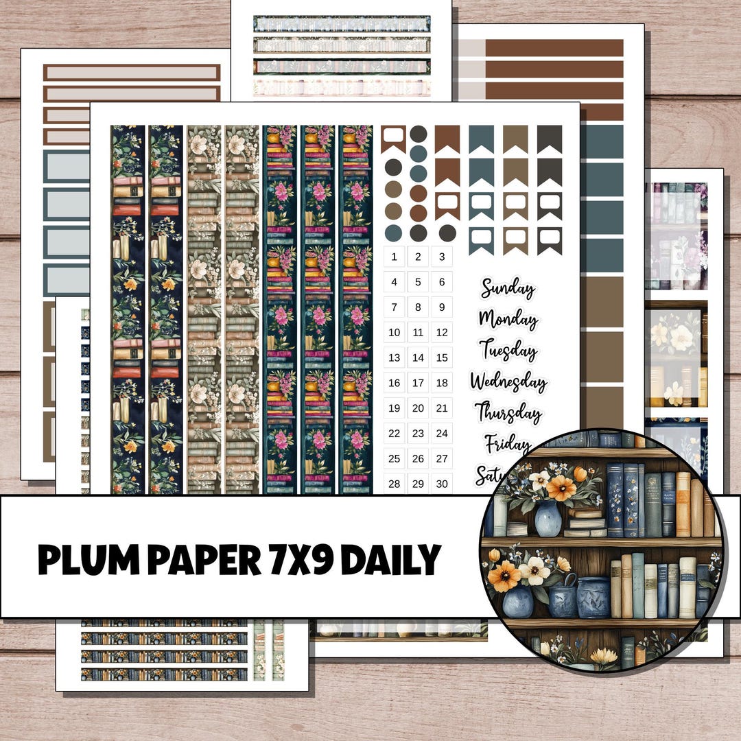 KIT 105 | Book Lovers - Plum Paper 7x9 Daily Planner | March | Digital ...