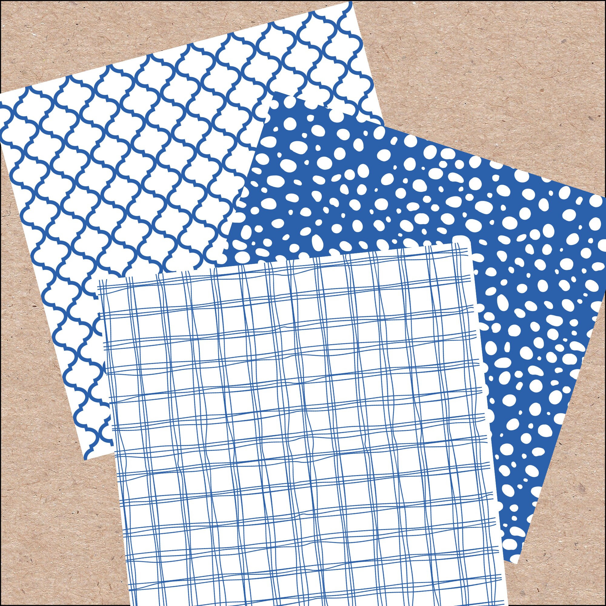 Blue 12 X 12 Printable Seamless Pattern Digital Scrapbook Craft Paper ...