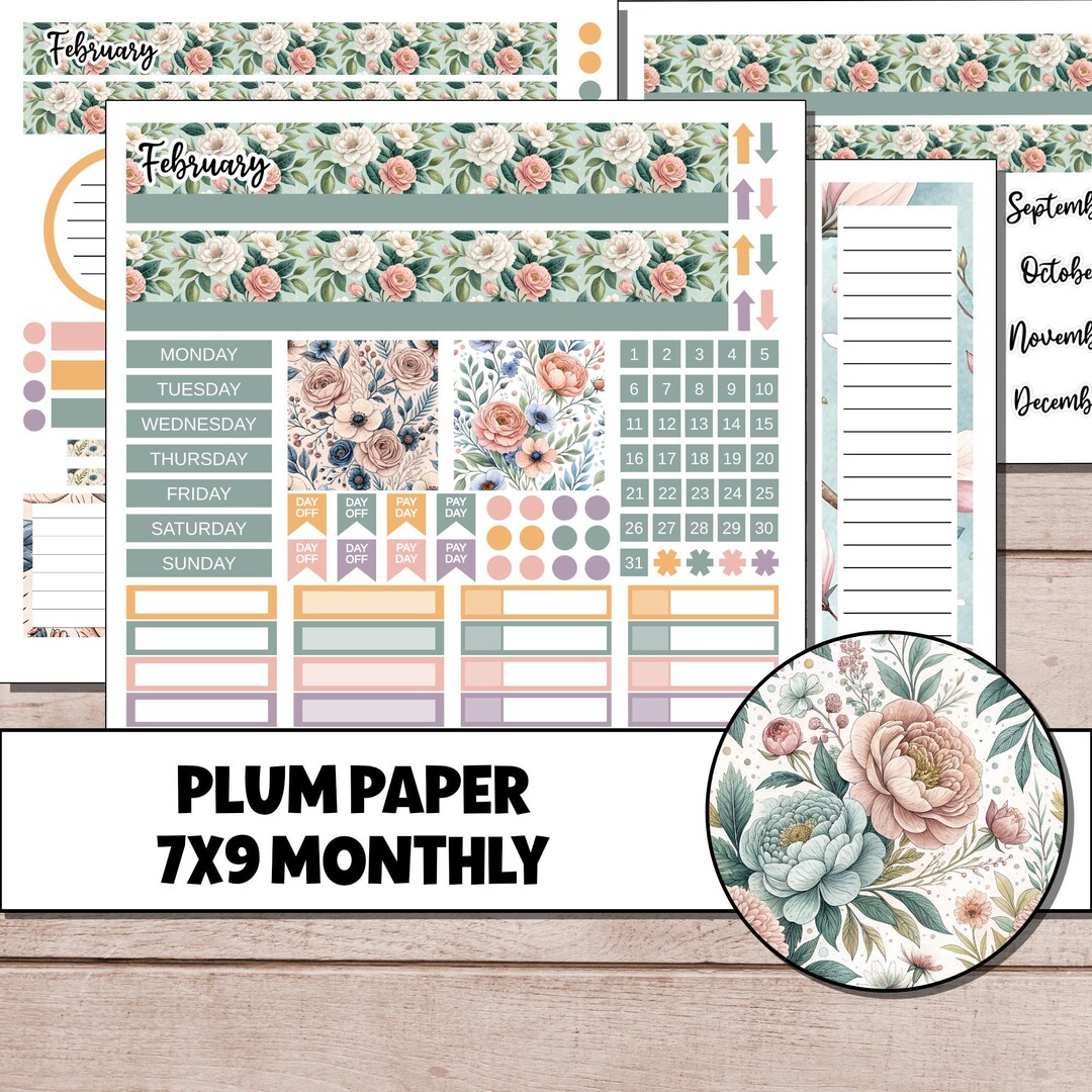 KIT 103 | Vibrant Spring - Plum Paper 7x9 Monthly Planner | February ...