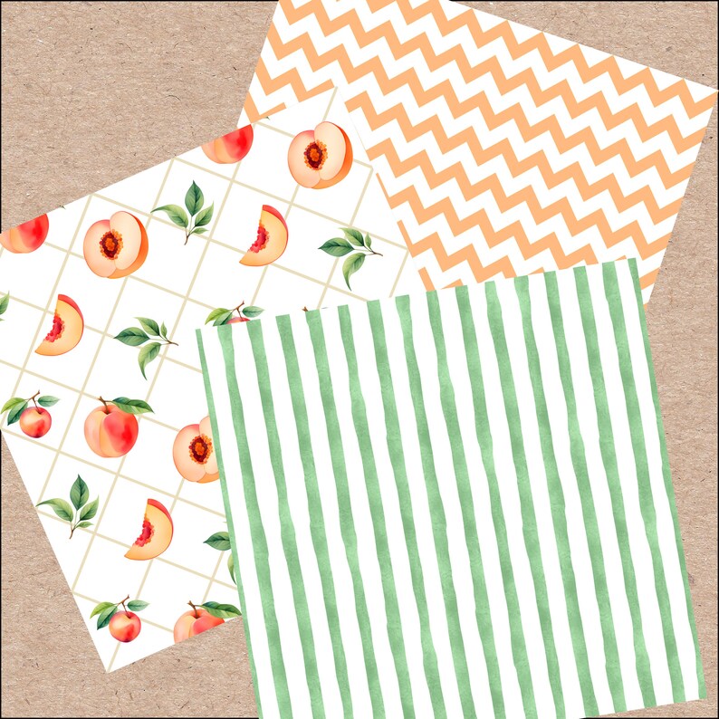 Peaches 12x12 Printable Seamless Pattern Digital Scrapbook Craft Paper ...
