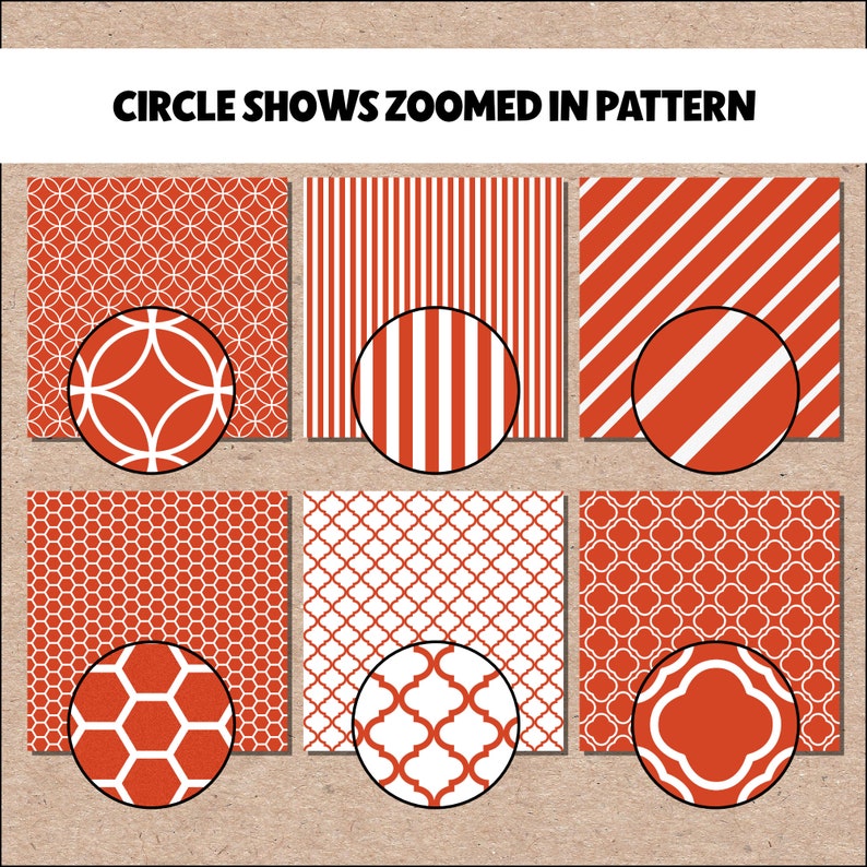 Red Orange 12 X 12 Printable Seamless Pattern Digital Scrapbook Craft ...