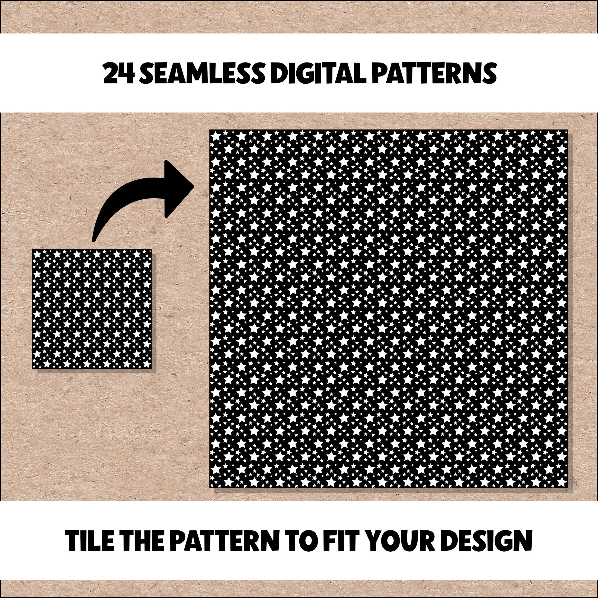 Black 12 X 12 Printable Seamless Pattern Digital Scrapbook Craft Paper ...