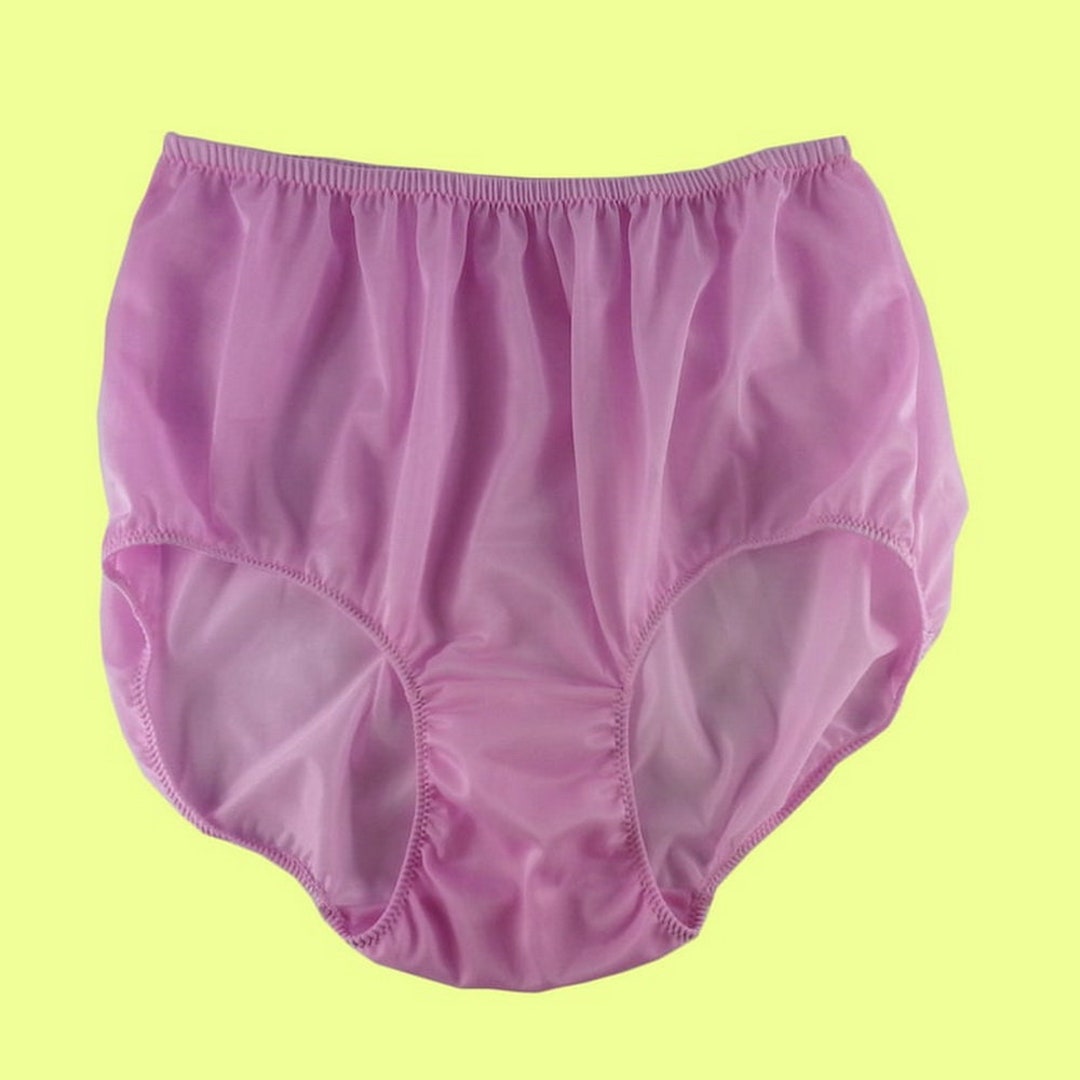 Panties For Sissy Fair Pink Nylon Briefs High Waisted Handmade Lingerie Plus Size Underwear