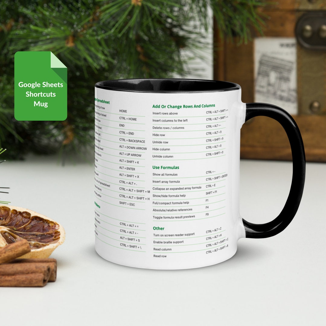 Google Sheets Shortcuts Mug Google Sheets PC Shortcuts Mug - Etsy ...