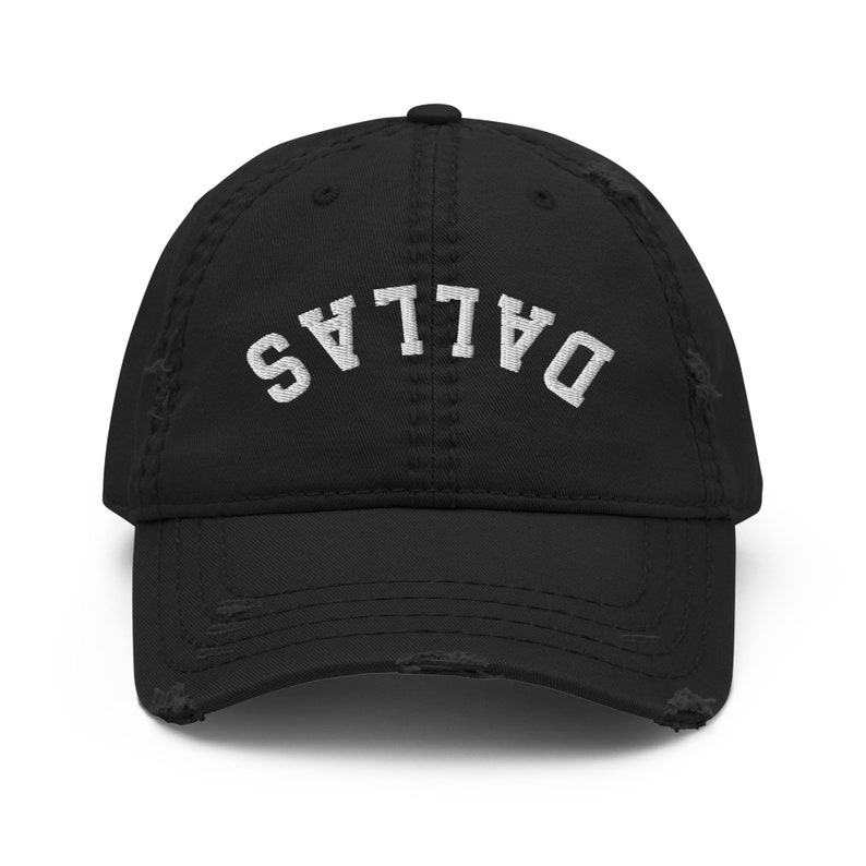 Upside Down Dallas Distressed Dad Hat Inverted Dallas - Etsy