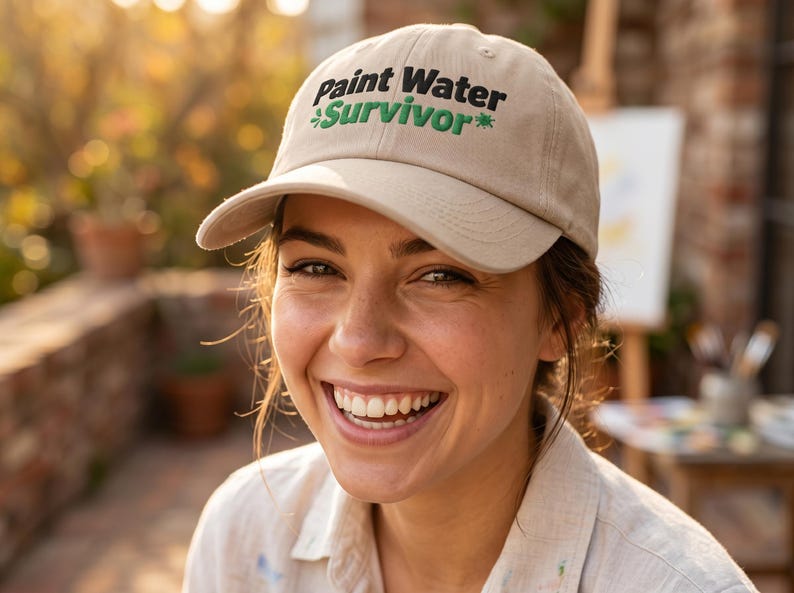 Paint Water Survivor Hat, Funny Art Teacher Hat, Art Class Gift ...
