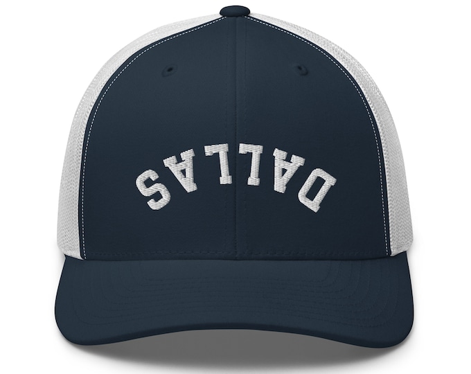 Upside Down Dallas Trucker Cap, Inverted Dallas Embroidered Hat - Etsy