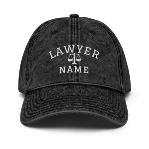 Personalized Lawyer Vintage Cotton Twill Cap, Custom Embroidered ...