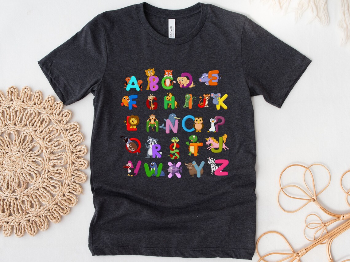 Alphabet Shirt ABC Shirt Animals Alphabet T-shirt - Etsy
