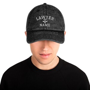 Personalized Lawyer Vintage Cotton Twill Cap, Custom Embroidered ...