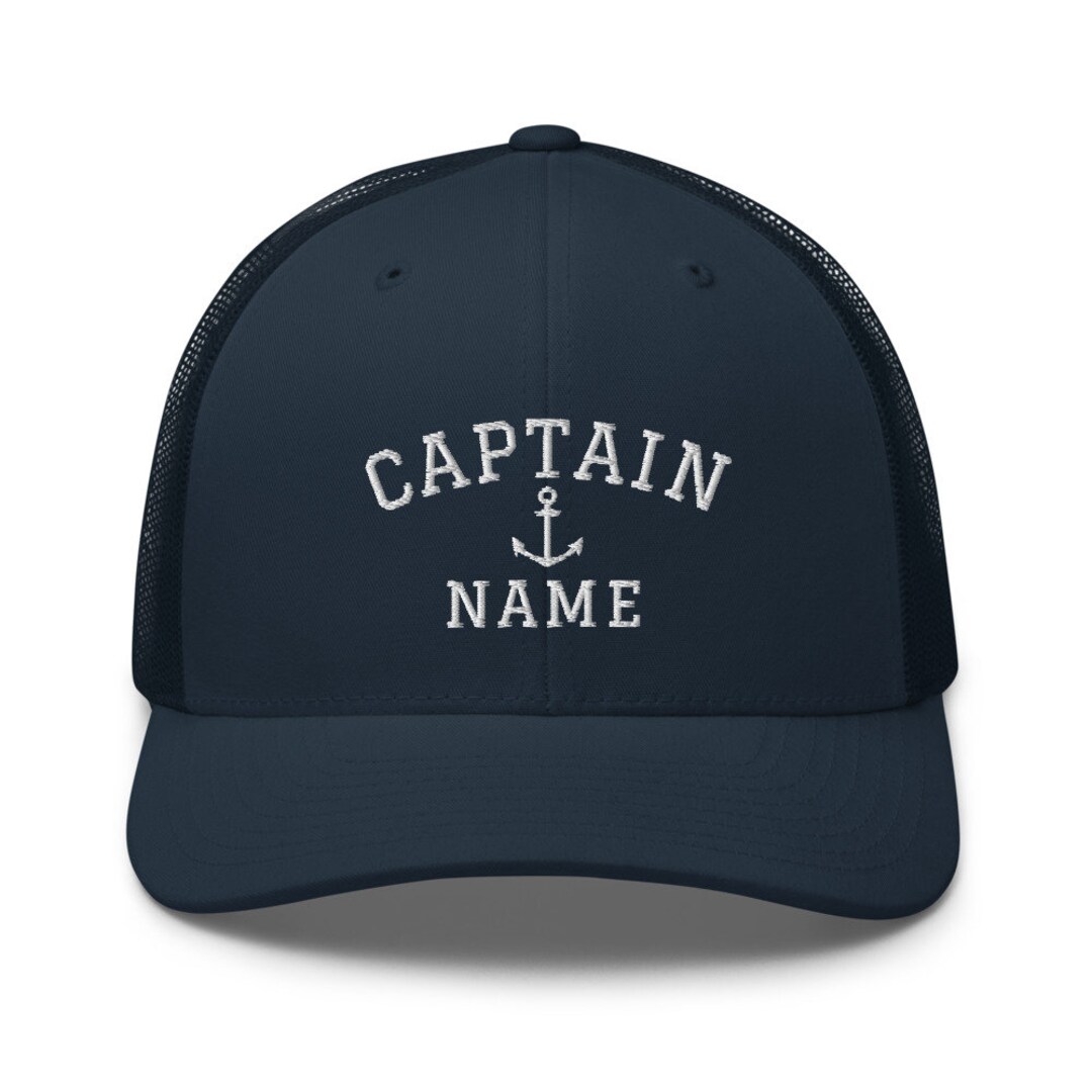 Personalized Captain Hat, Custom Baseball Cap, Nautical Trucker Cap ...