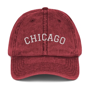 Chicago Vintage Cotton Twill Cap, Chicago Hat, Chicago Gifts, Chicago ...