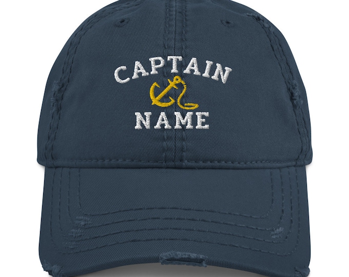 Captain Hat Yacht Hat Custom Name Captain Hat Nautical Captain Hat ...