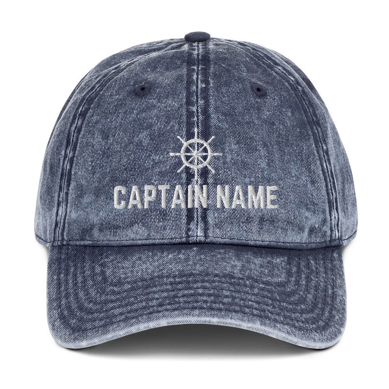 Personalized Captain Hat, Custom Baseball Cap, Nautical Vintage Cotton ...