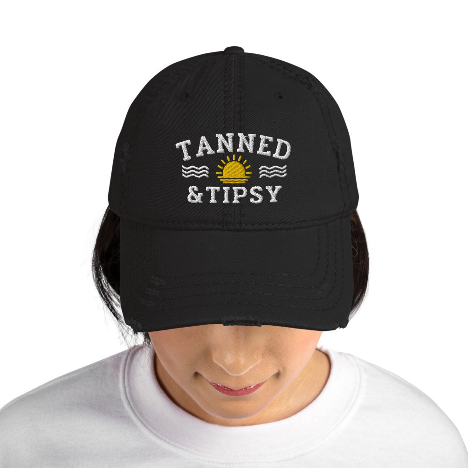 Tanned and Tipsy Hat Tanned and Tipsy Distressed Dad Hat - Etsy