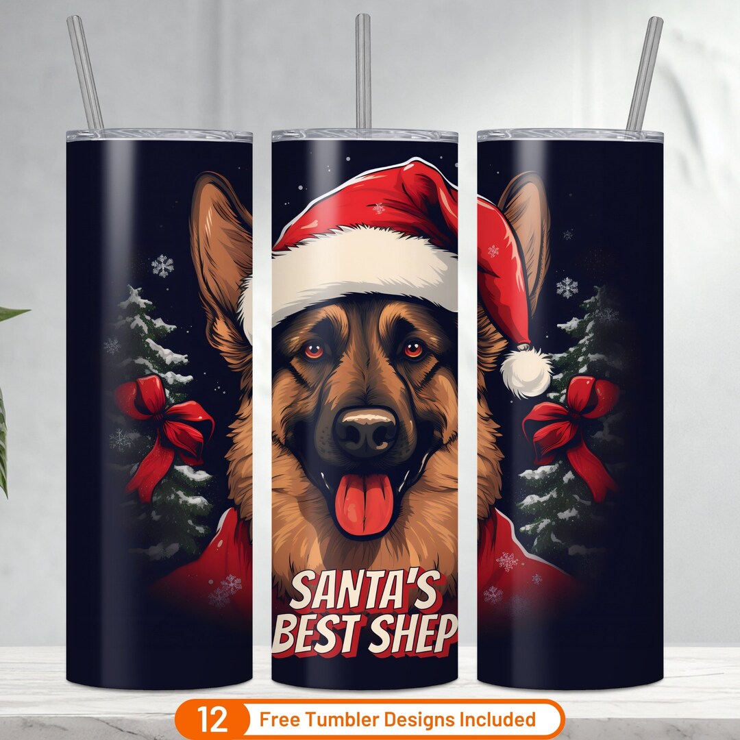 German Shepherd Santa's Best Shep 3D Tumbler Wrap Holiday, Funny Xmas ... German Shepherd Santa's Best Shep 3D Tumbler Wrap Holiday, Funny Xmas ...