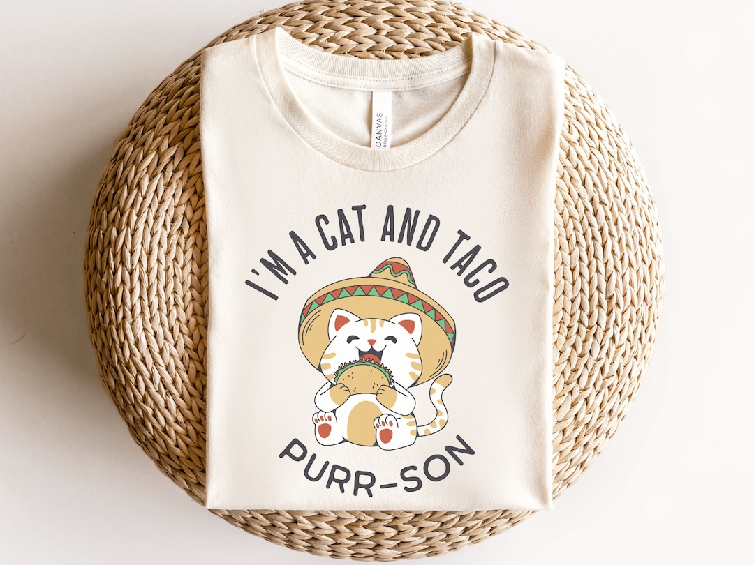 Taco Cat Shirt Cute Taco Lover Shirt Funny Cinco De Mayo Shirt Mexican ...