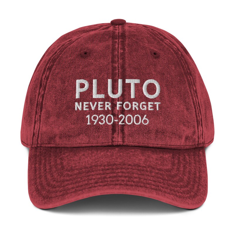 Pluto Never Forget Hat Funny Space Cap Planet Lover Vintage | Etsy
