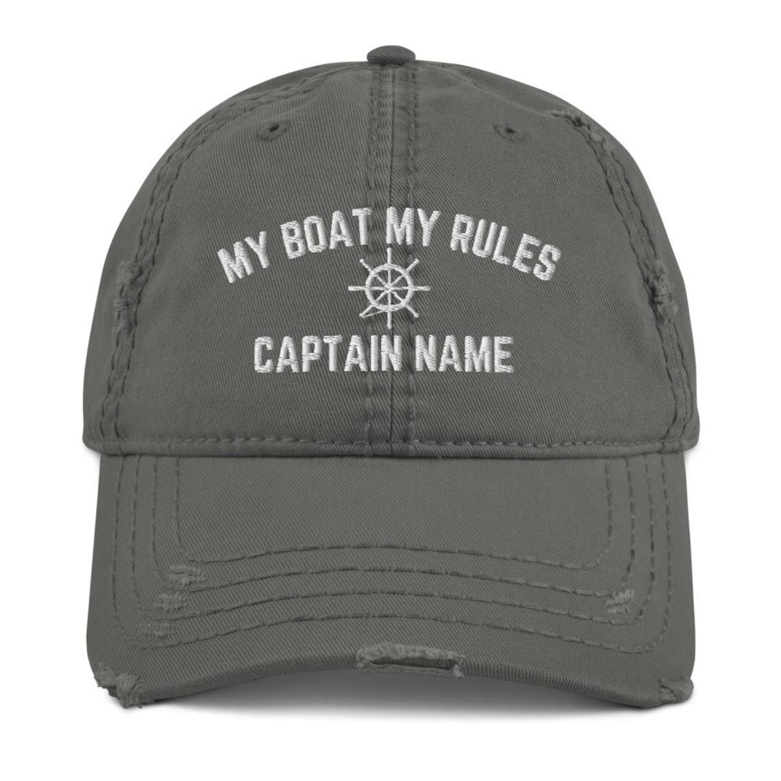 Personalized Captain Hat, Custom Baseball Cap, Nautical Distressed Hat ...