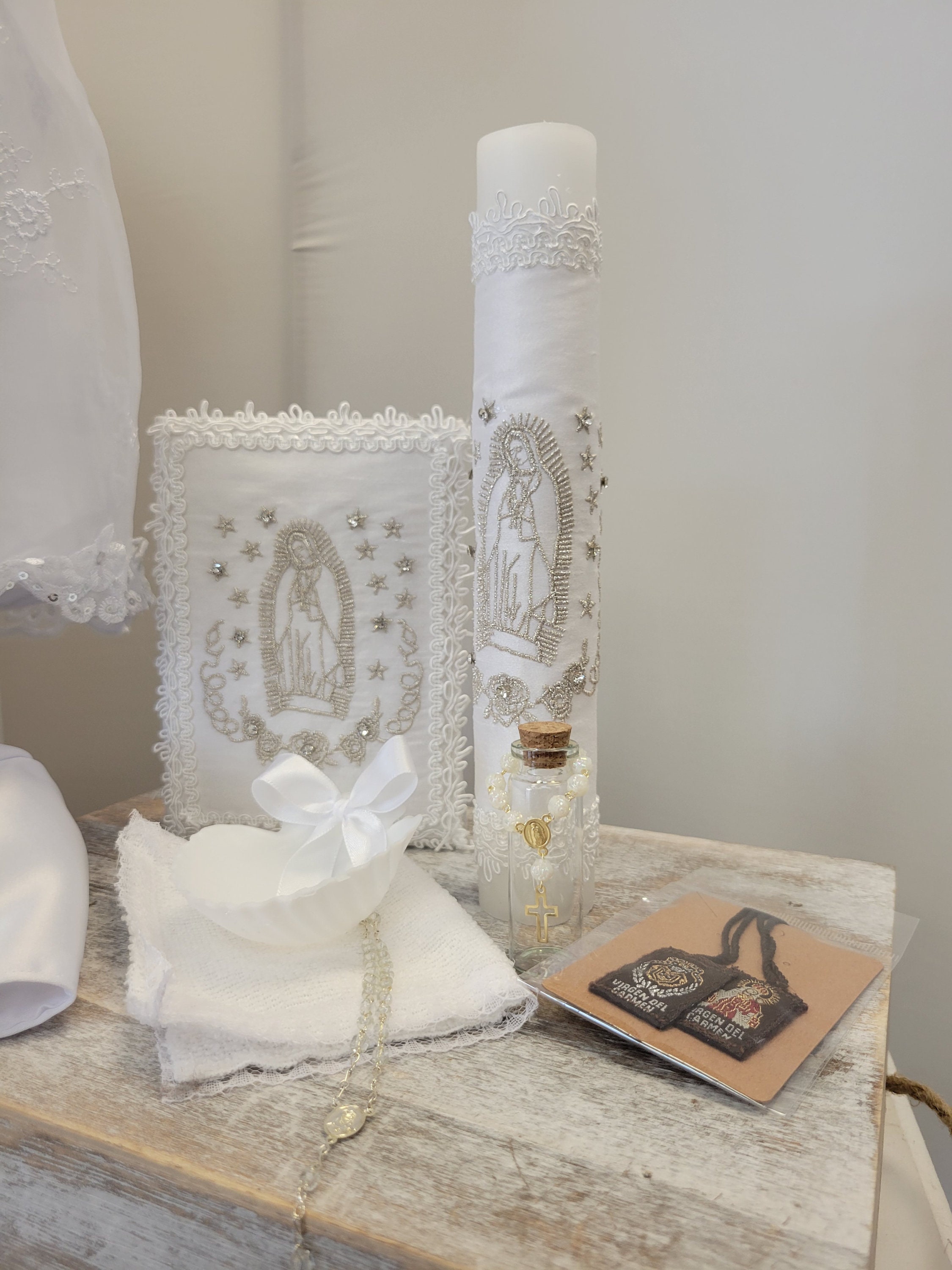Virgen De Guadalupe Christening Gown: Baby Baptism Dress & Candle Set ...