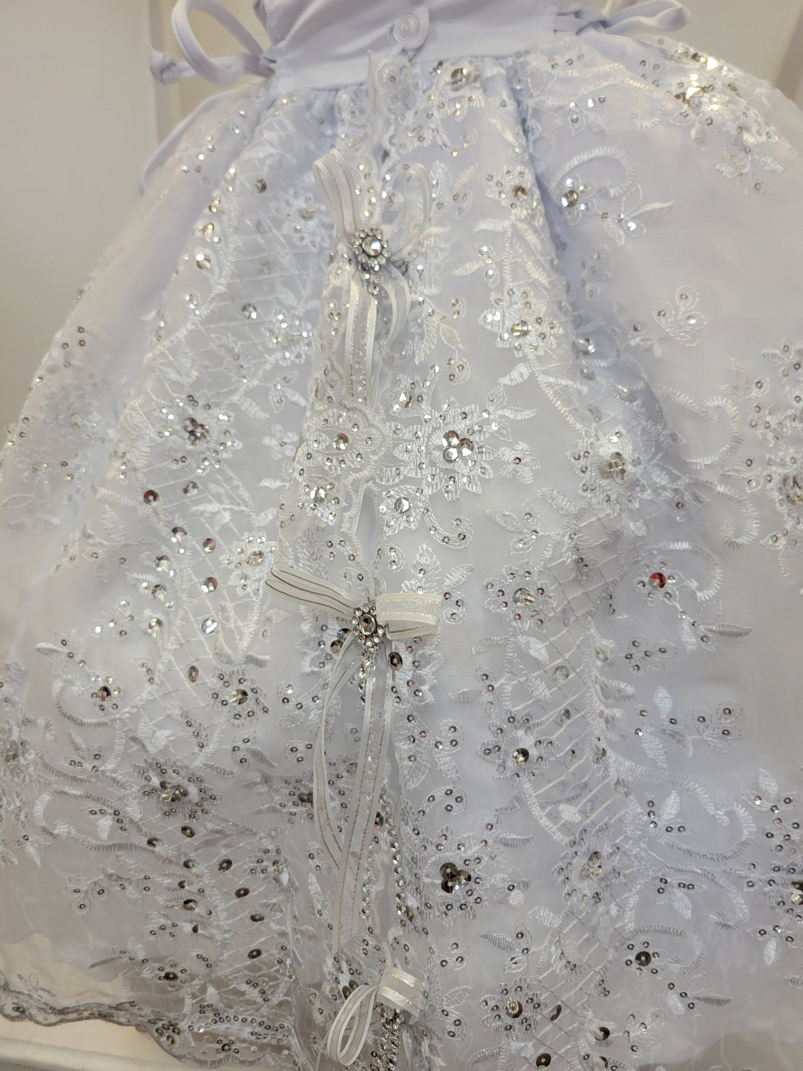 Virgen De Guadalupe Baptism Dress, Christening Gown, Baby Girl White ...