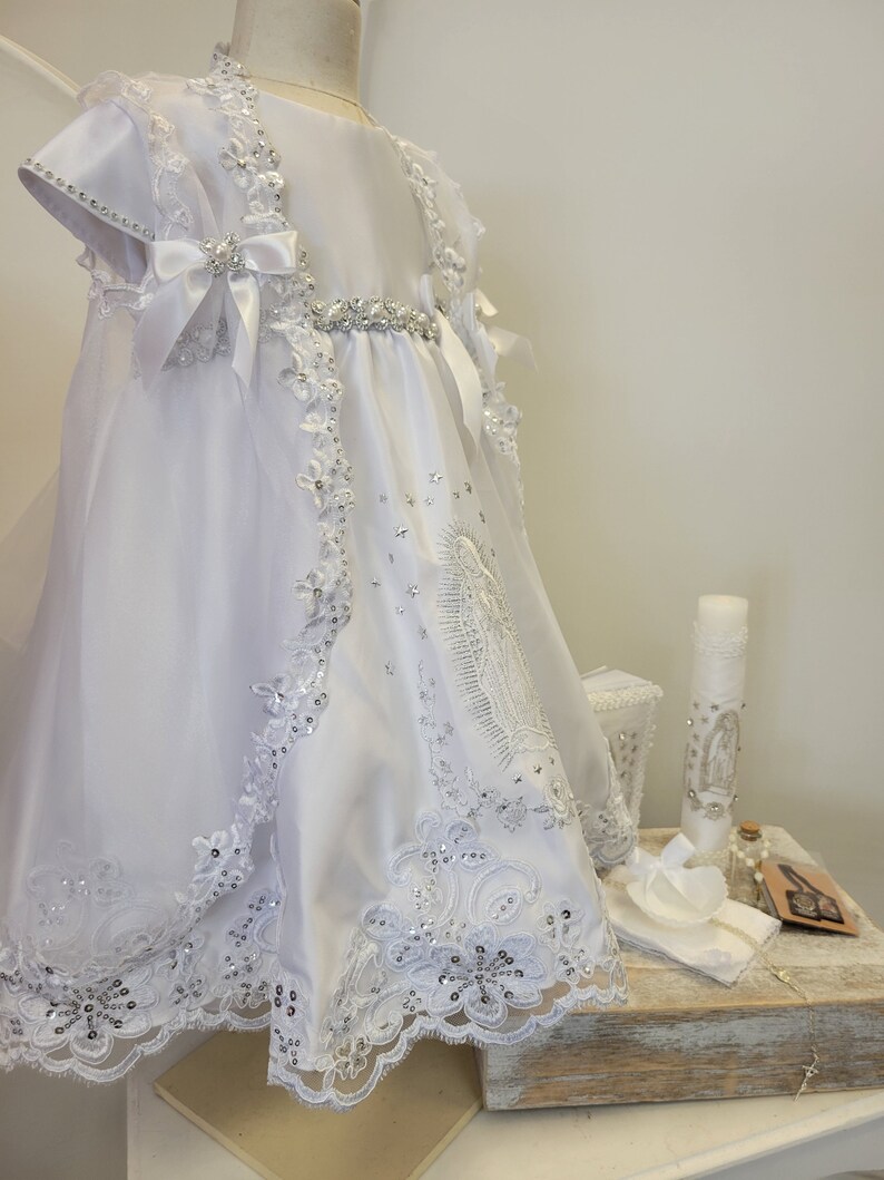 Virgen De Guadalupe Baptism Dress: Christening Gown & Candle Set - Etsy