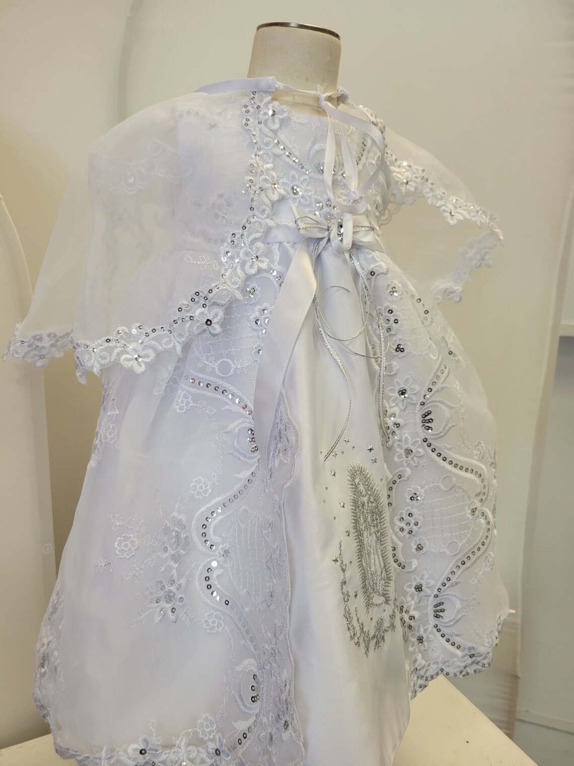 Virgen De Guadalupe Christening Gown: Baby Baptism Dress & Candle Set ...