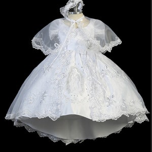Virgen De Guadalupe Baptism Dress, Christening Gown, Baby Girl White ...