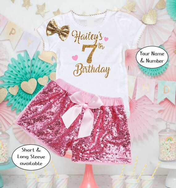 Seventh Birthday Outfit FREE SHIPPING Customizable | Etsy