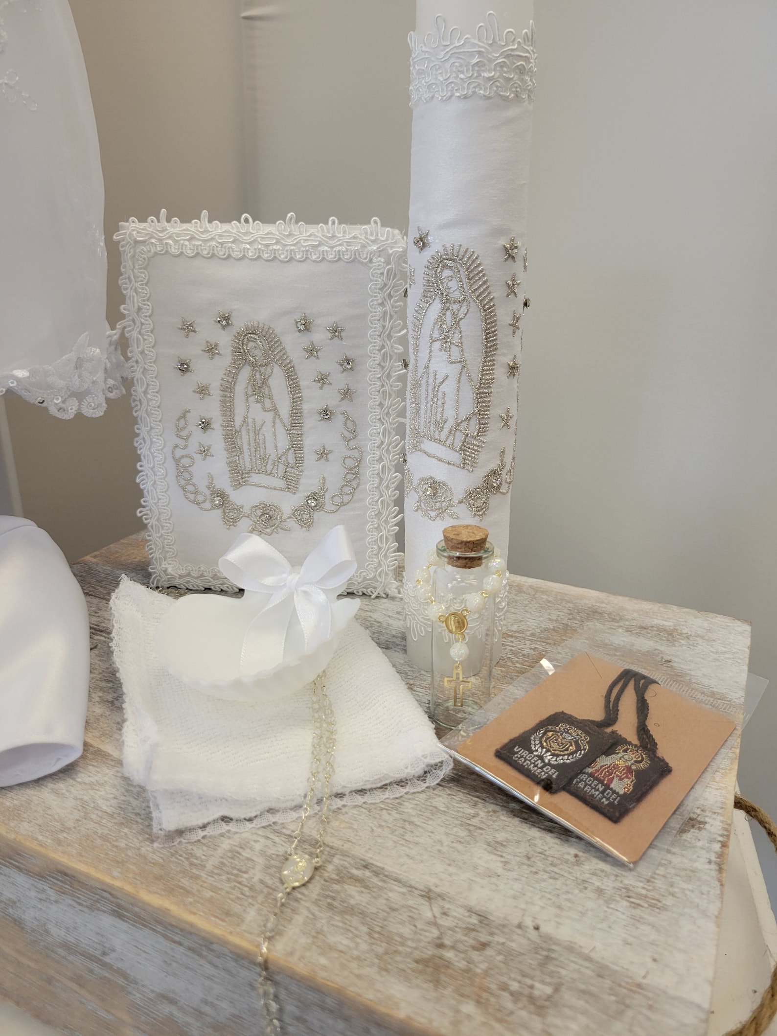 Virgen De Guadalupe Christening Gown: Baby Baptism Dress & Candle Set ...