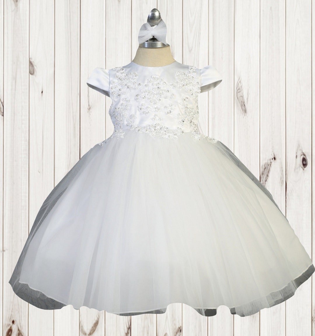 Virgen De Guadalupe Baptism Dress, Christening Gown, Baby Girl White ...