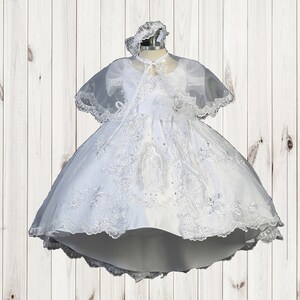 Virgen De Guadalupe Baptism Dress, Christening Gown, Baby Girl White ...