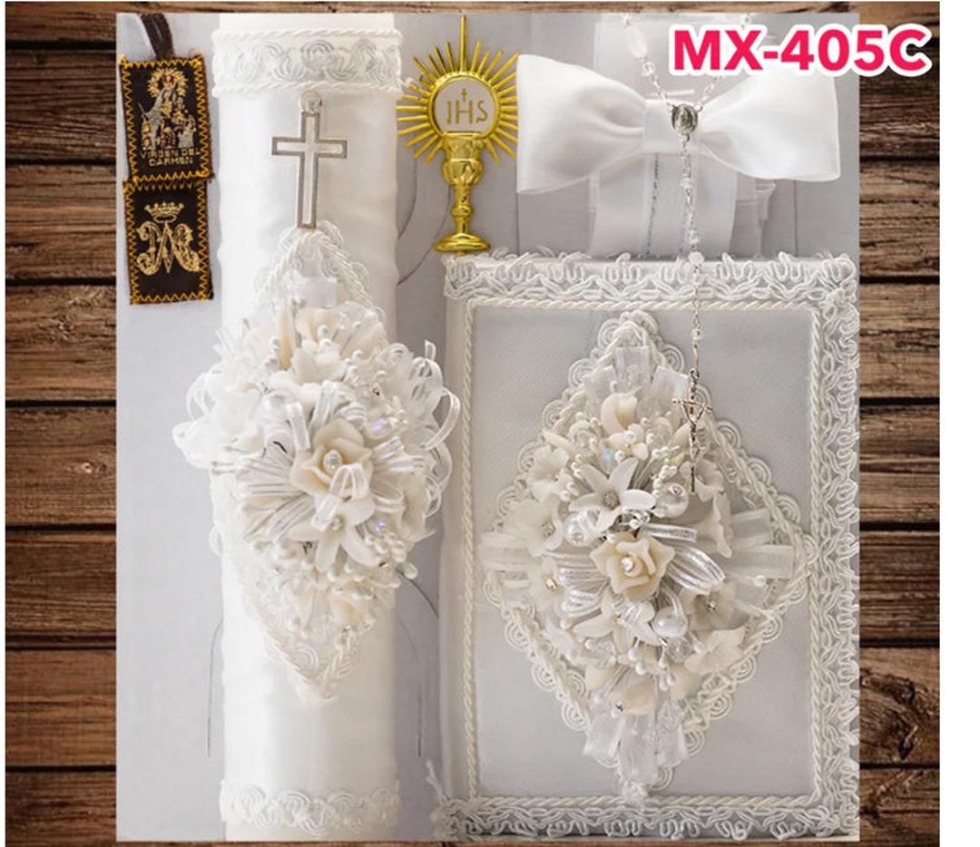 First Communion Candle Set, Candle Set, Communion Candle Set, Vela De ...