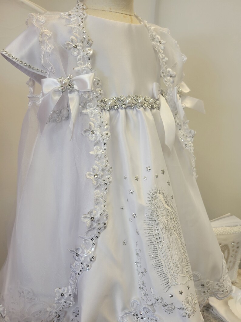 Virgen De Guadalupe Baptism Dress: Christening Gown & Candle Set - Etsy