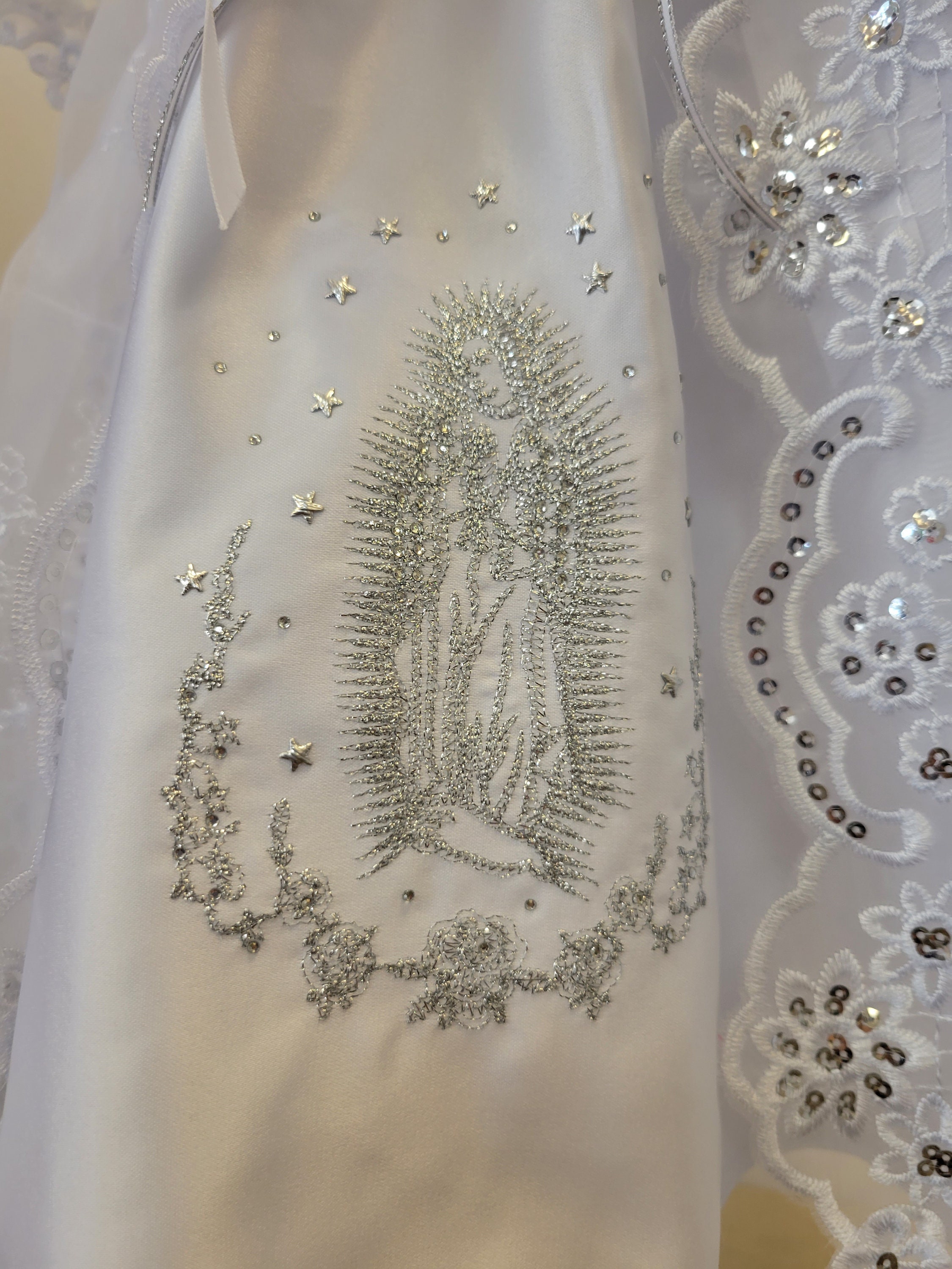 Virgen De Guadalupe Christening Gown: Baby Baptism Dress & Candle Set ...