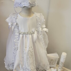 Virgen De Guadalupe Baptism Dress, Christening Gown, and Candle Set ...
