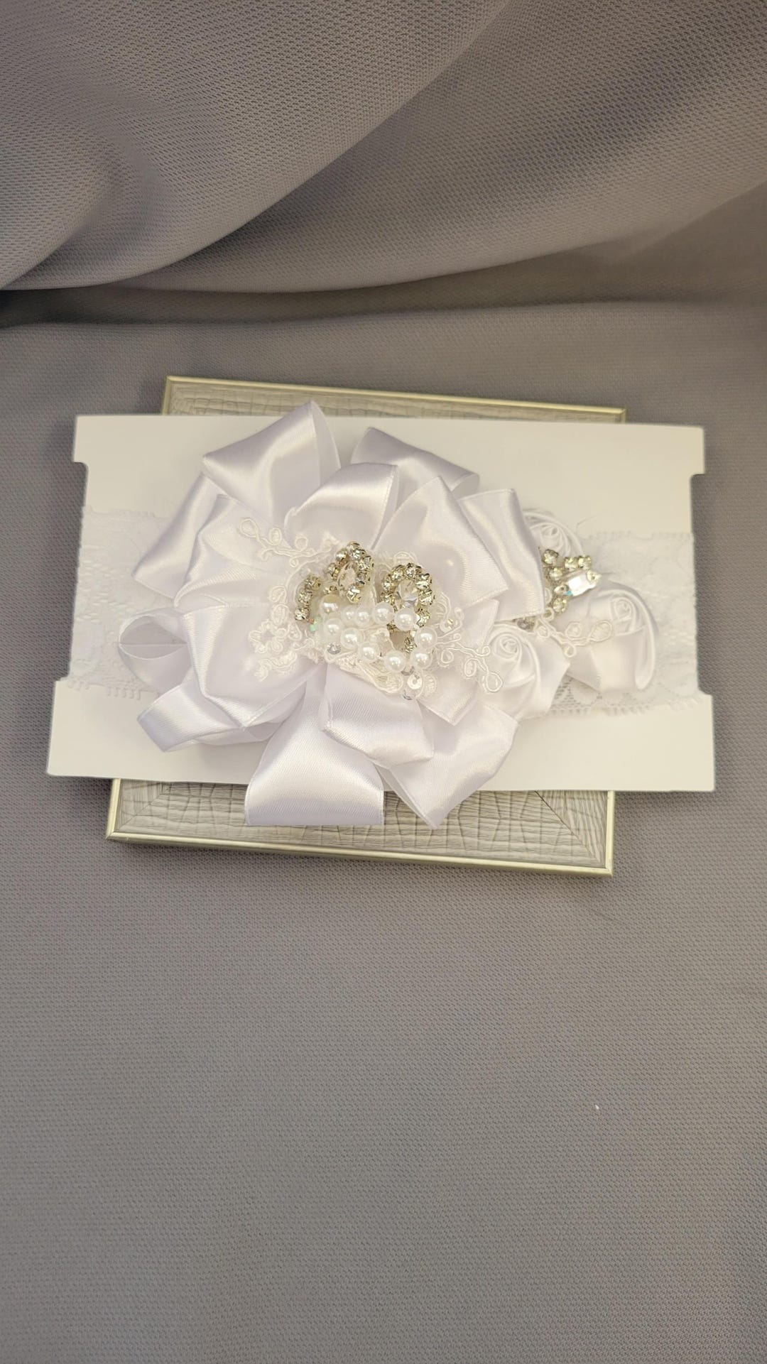 White Baptism Headband, Baptismal Hair Bow, Baby Headband,newborn ...