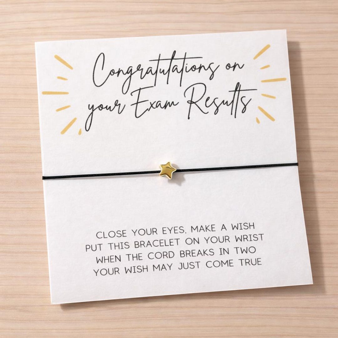 Exam Congratulations Wish Bracelet, Star Charm Keepsake - Etsy