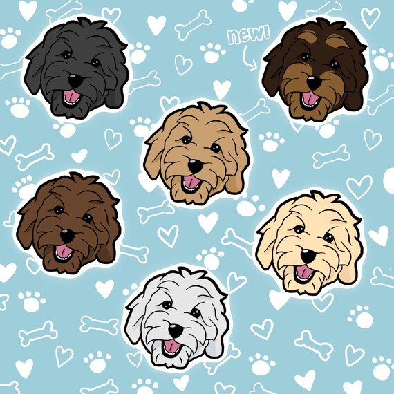 Vinyl Cockapoo Cavapoo Cavachon Stickers Sable Blonde | Etsy