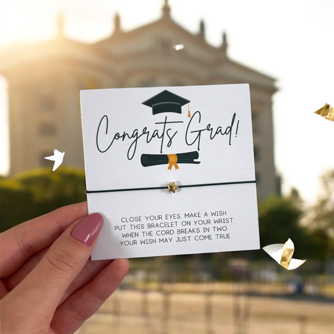 Graduation Wish Bracelet, Star Charm Keepsake, Congrats Grad Gift - Etsy