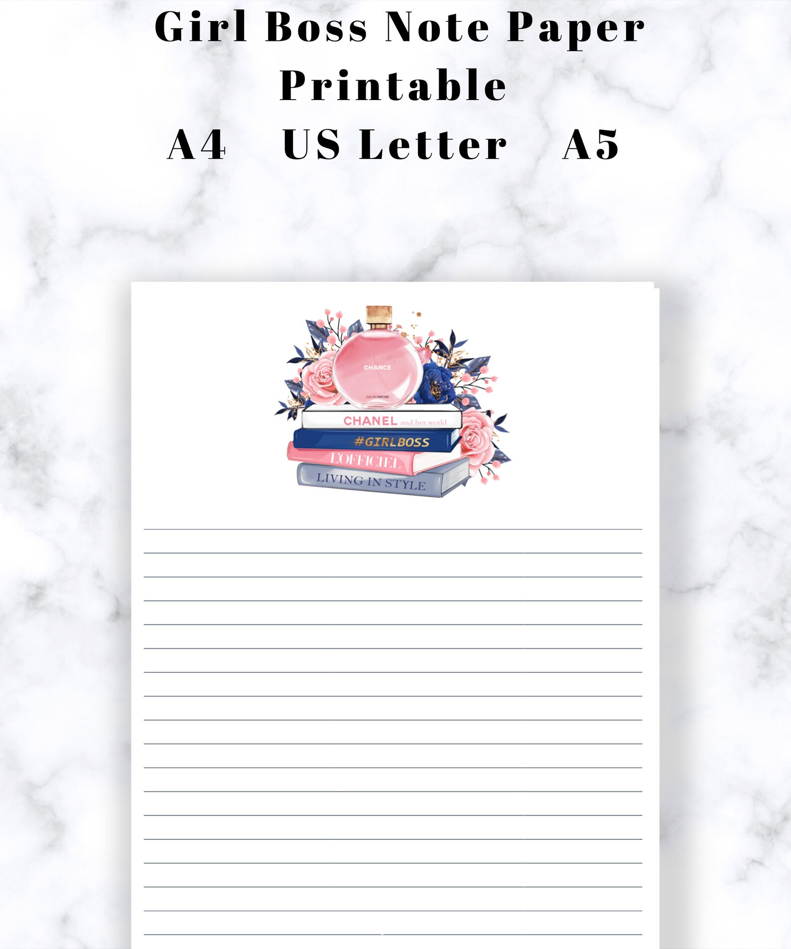 Girl Boss Printable Stationery Paper / Printable Note Paper / - Etsy