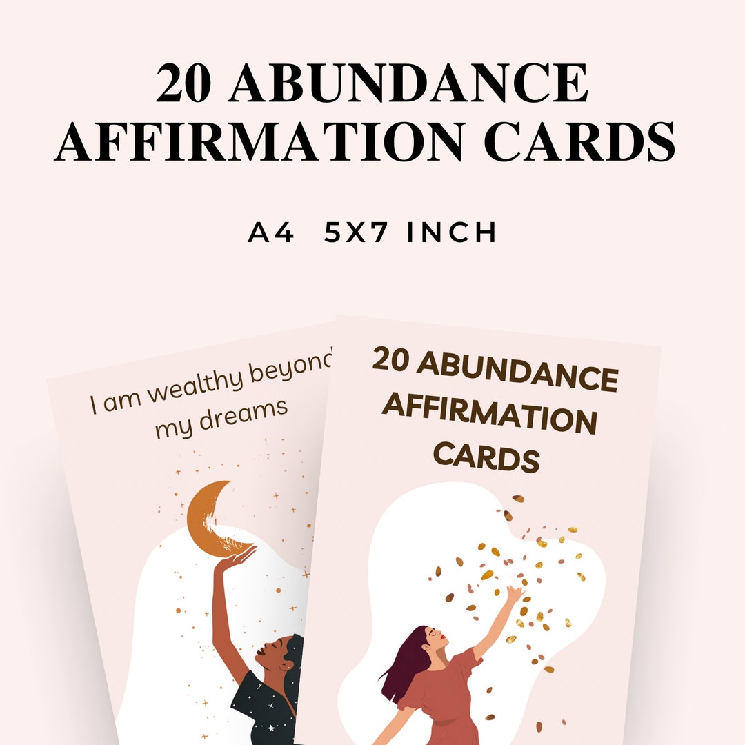 20 Abundance Affirmation Cards Printables. Affirmation Cards Digital ...