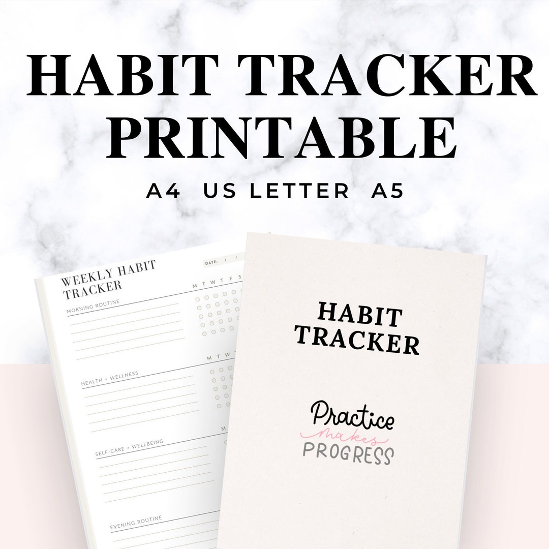 Printable Habit Tracker Set, Weekly and Monthly Habit Trackers, 100 Day ...