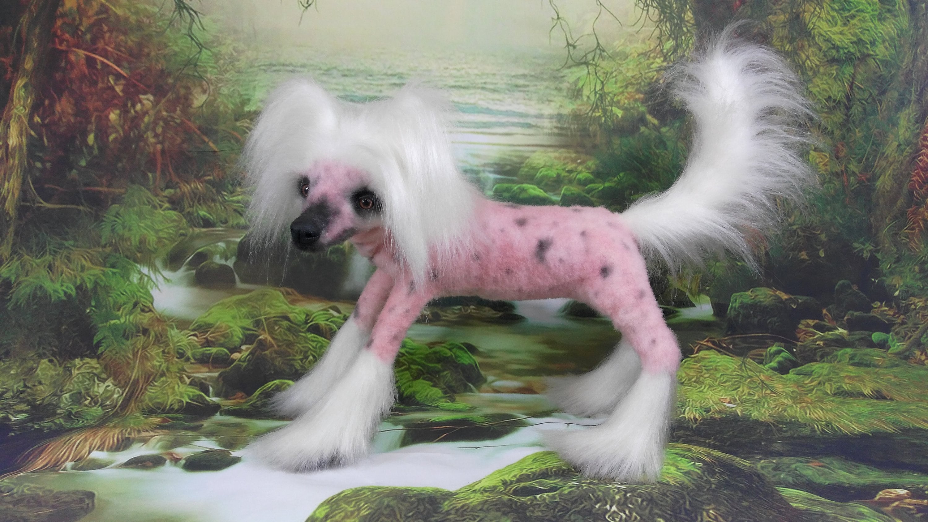 Realistic Animal Adele Chinese Crested Dog, Collectible Toy Dog ...