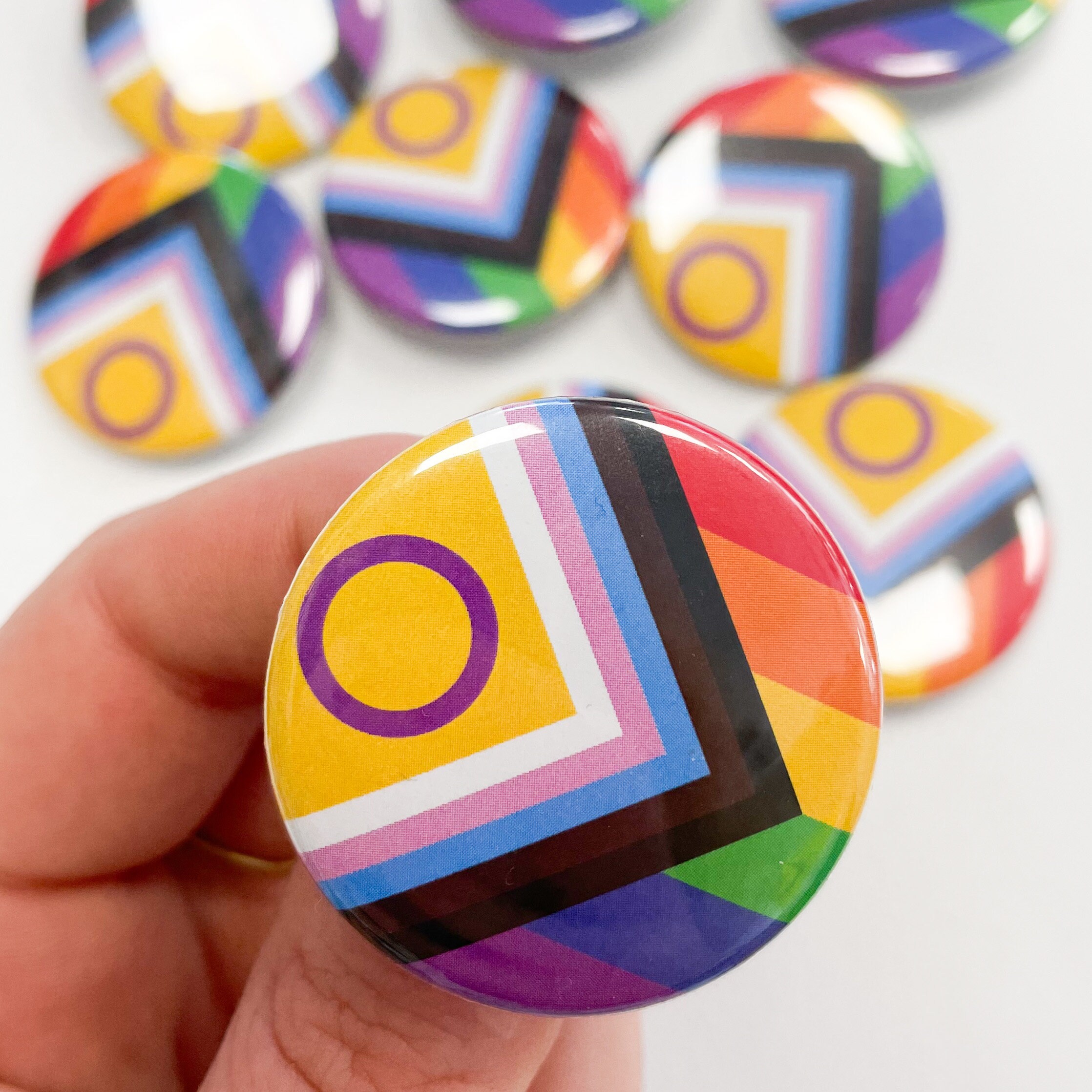 Progress Pride Flag Button - Etsy