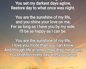 Sunshine poem | Etsy