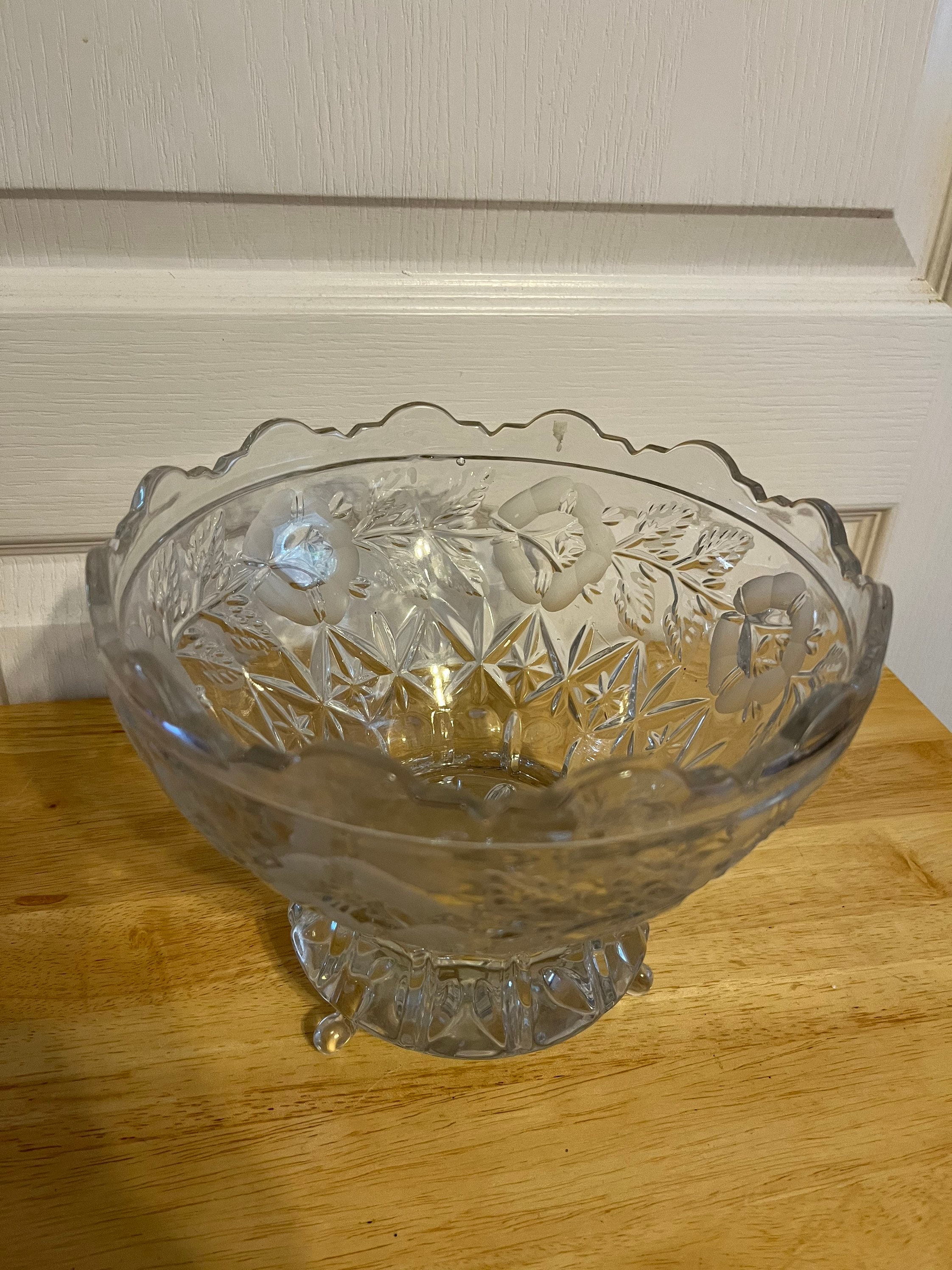 Lead Crystal Footed Fruit Bowl - Etsy