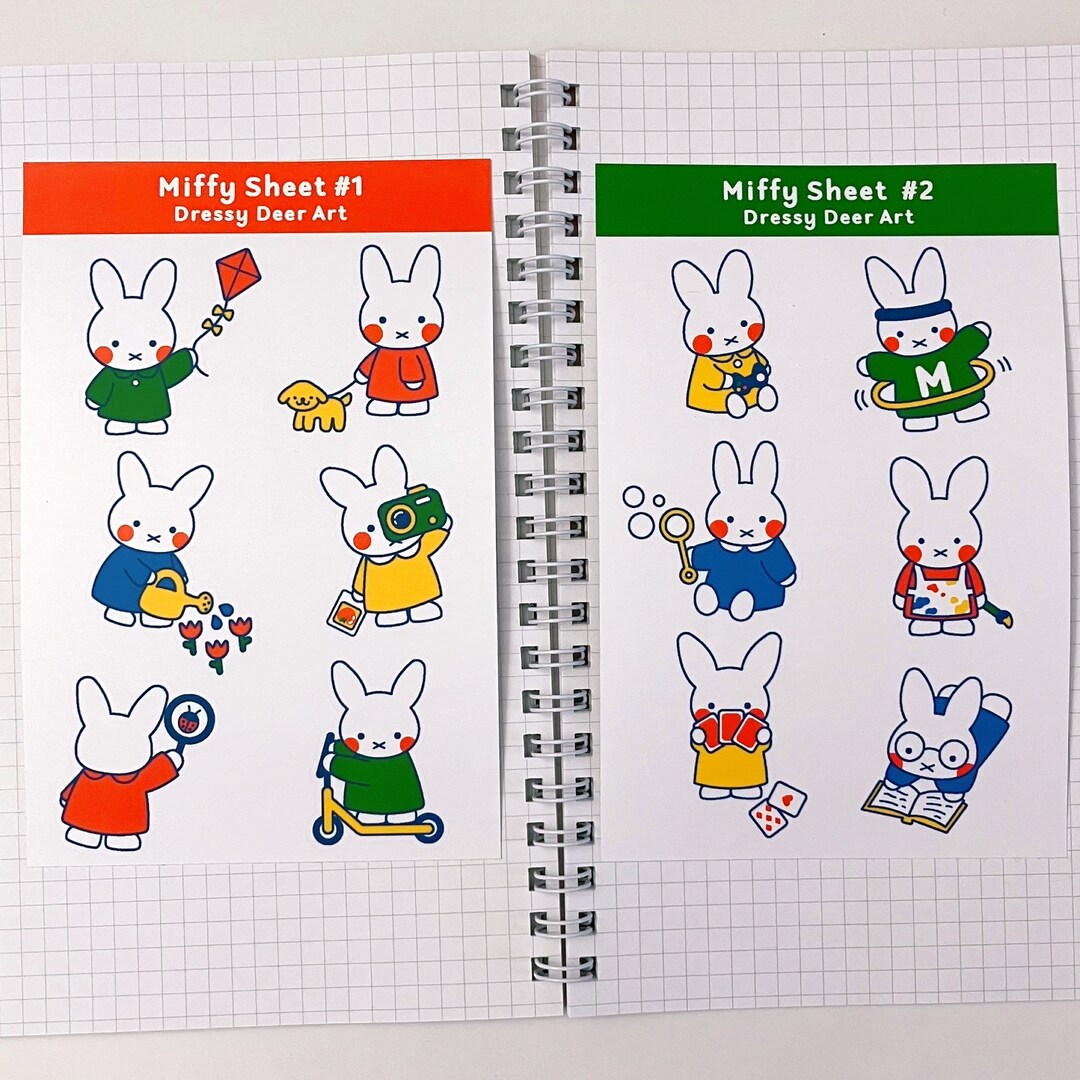 Miffy Vinyl Sticker Sheets - Etsy